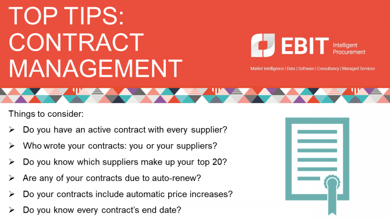 Top Tips: Contract Management - Ebit Intelligent Procurement